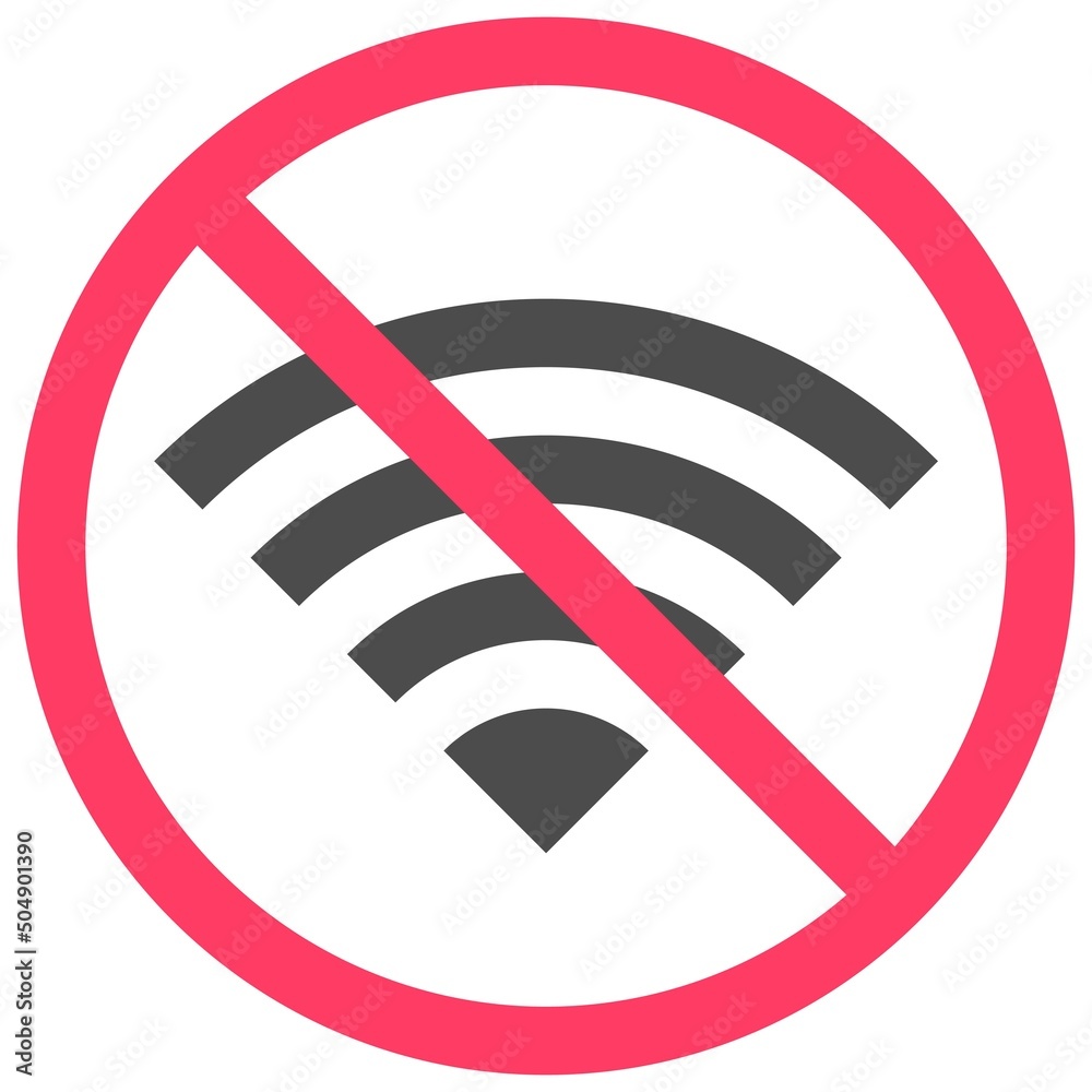 No wifi icon, prohibition sign vector illustration Stock Vector | Adobe ...