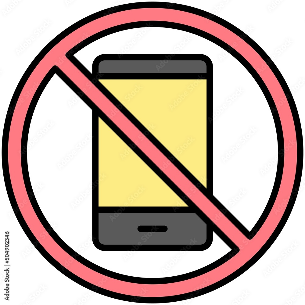 No cell phone icon, prohibition sign vector illustration Stock Vector ...