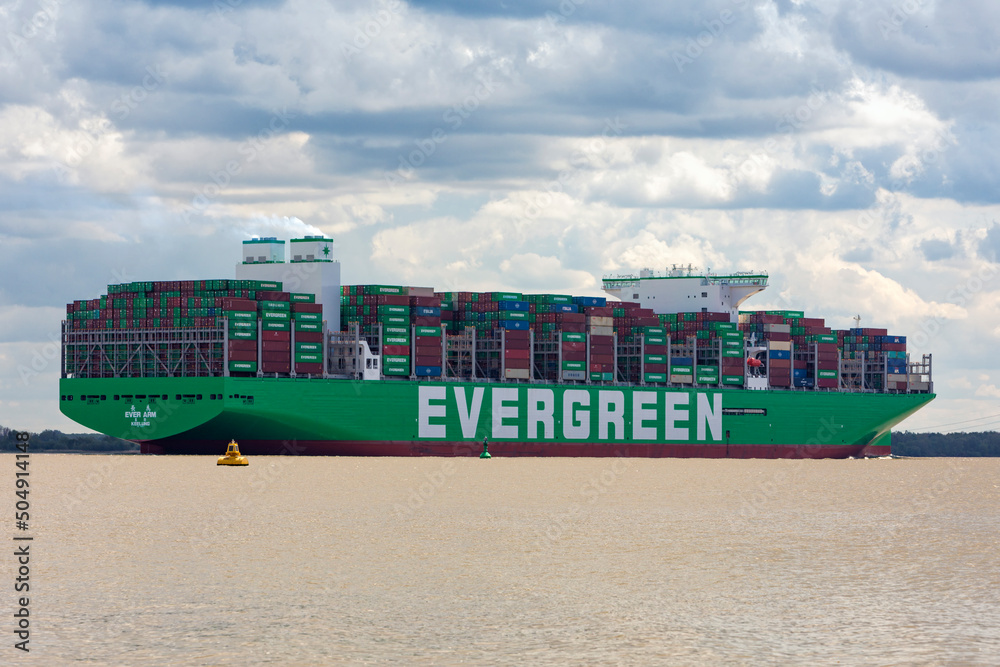 Stade, Germany – May 12, 2022: EVER ARM , the latest ship built for ...