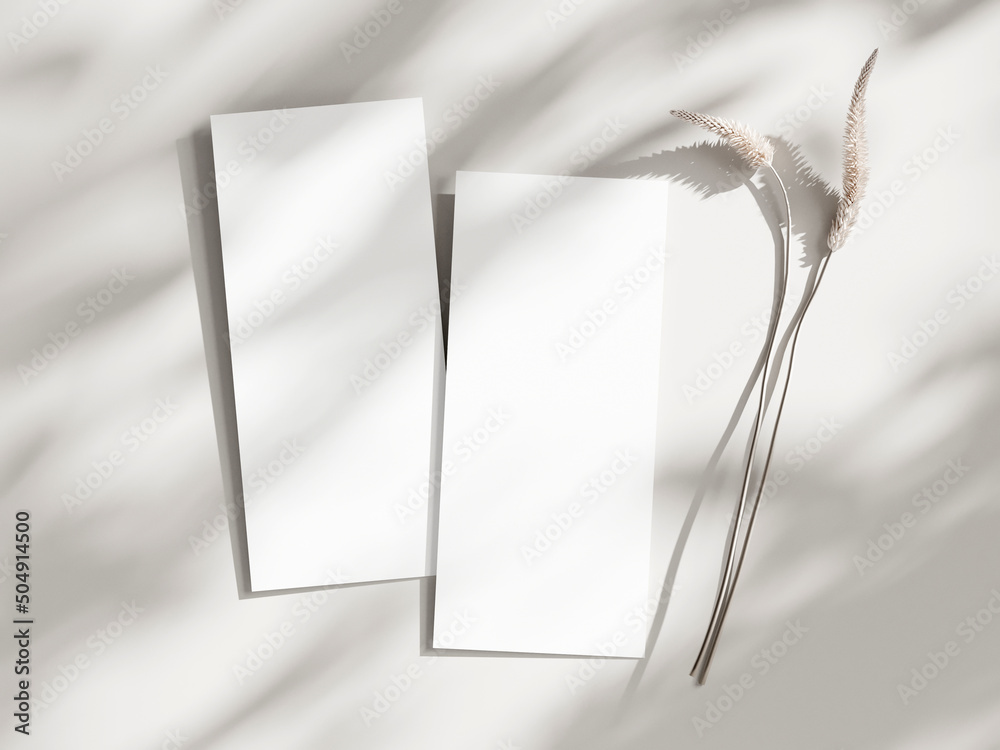 Menu Mockup 4x9, Stationary Mockup, Wedding Menu Mockup, Blank Menu ...