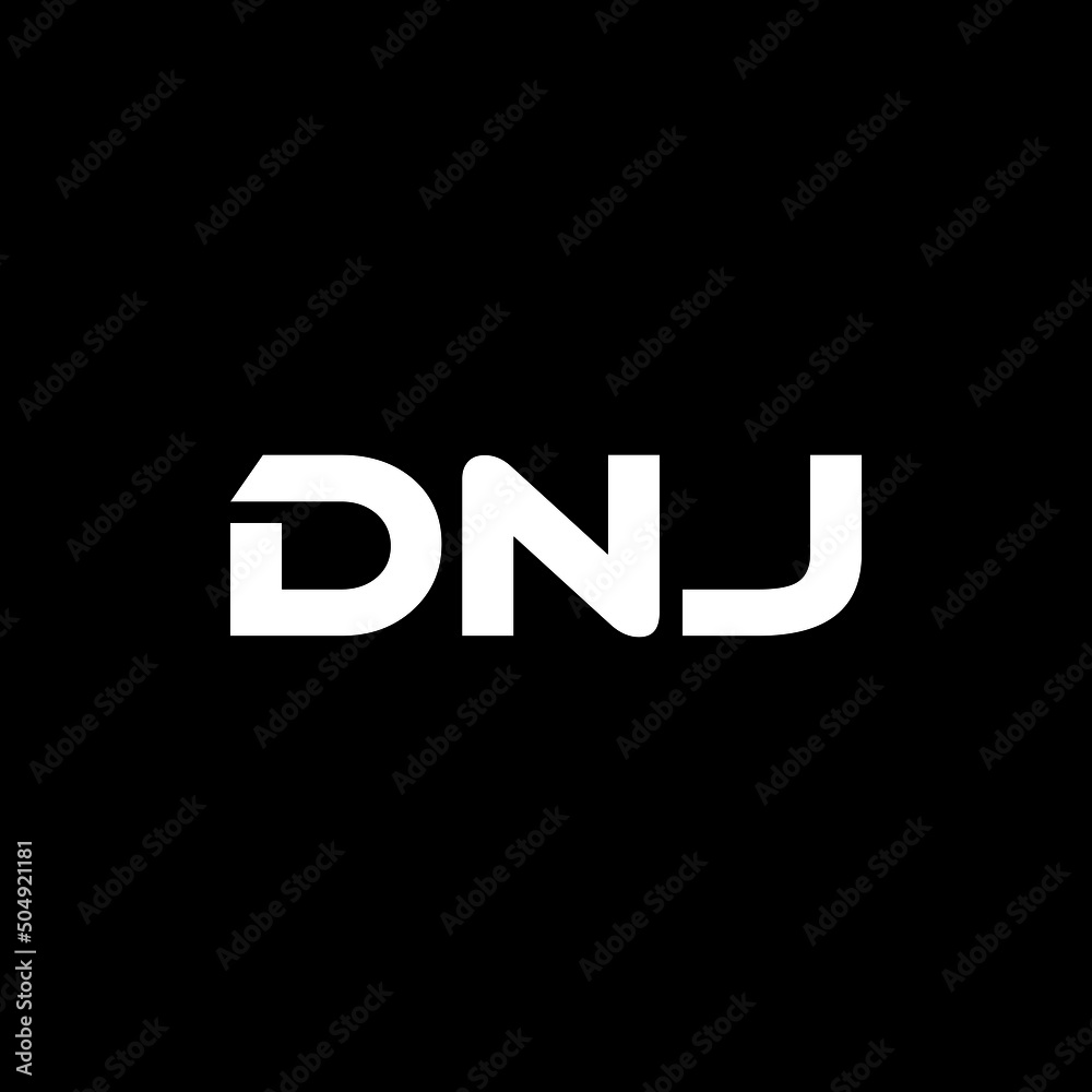 DNJ letter logo design with black background in illustrator, vector ...