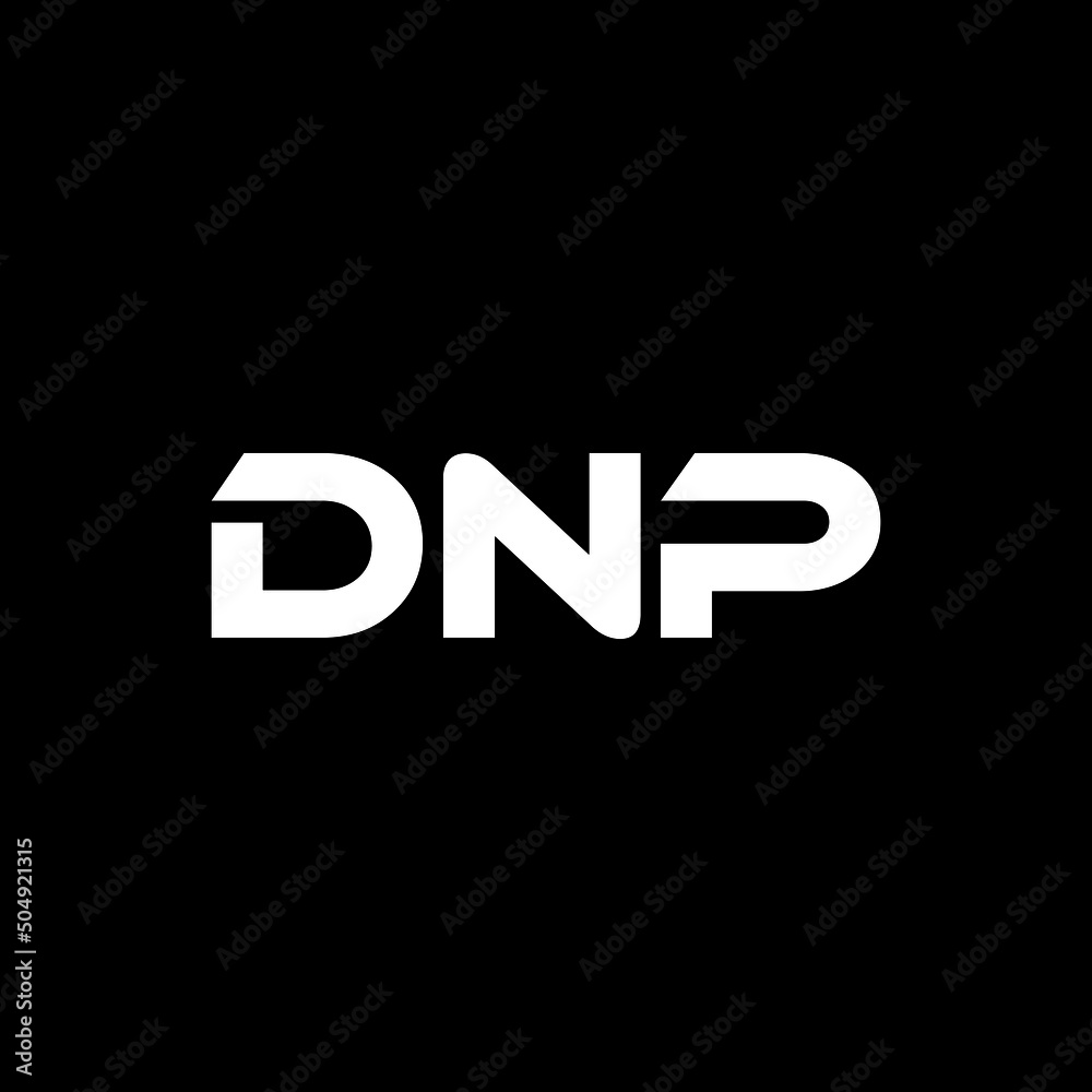 DNP letter logo design with black background in illustrator, vector ...