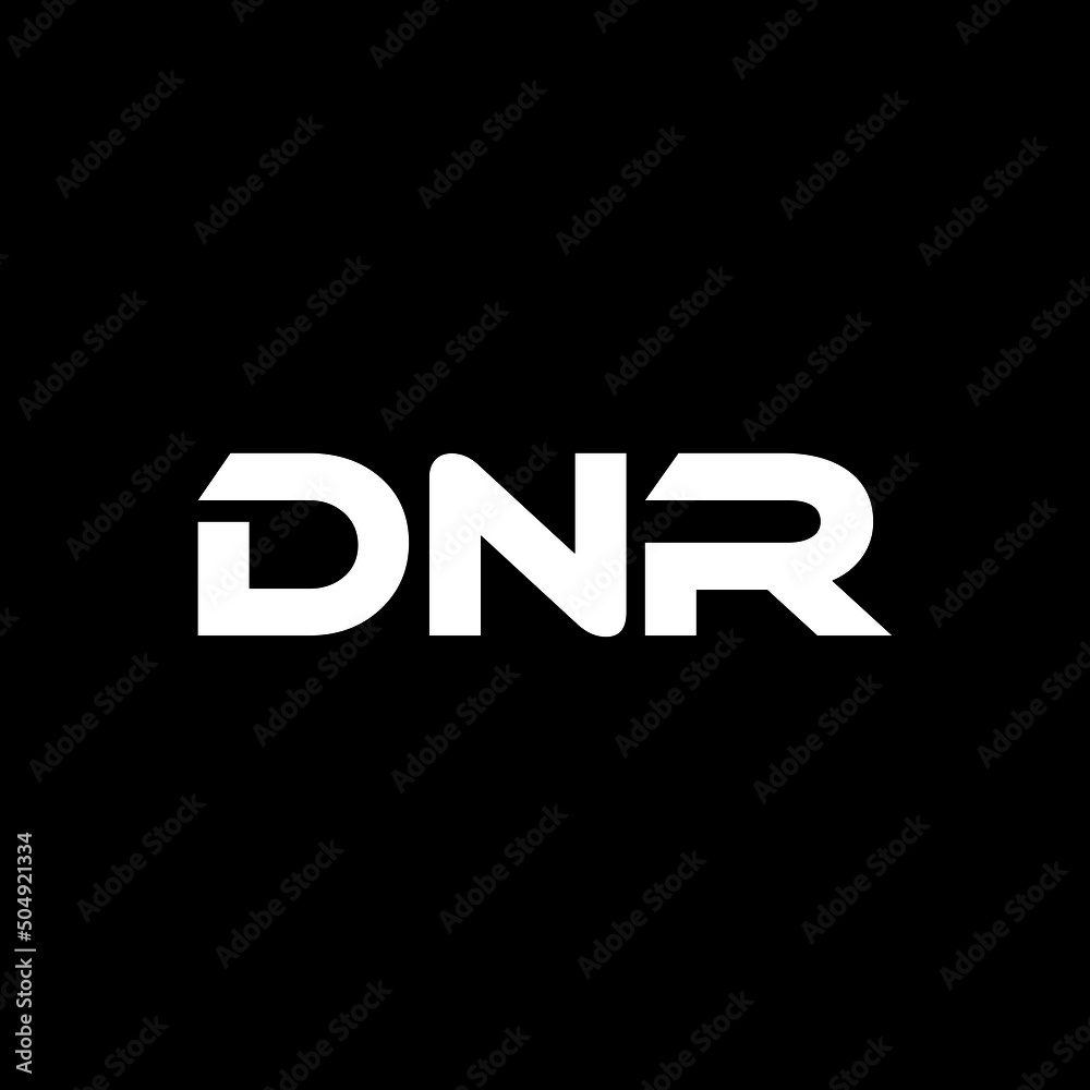 DNR letter logo design with black background in illustrator, vector ...