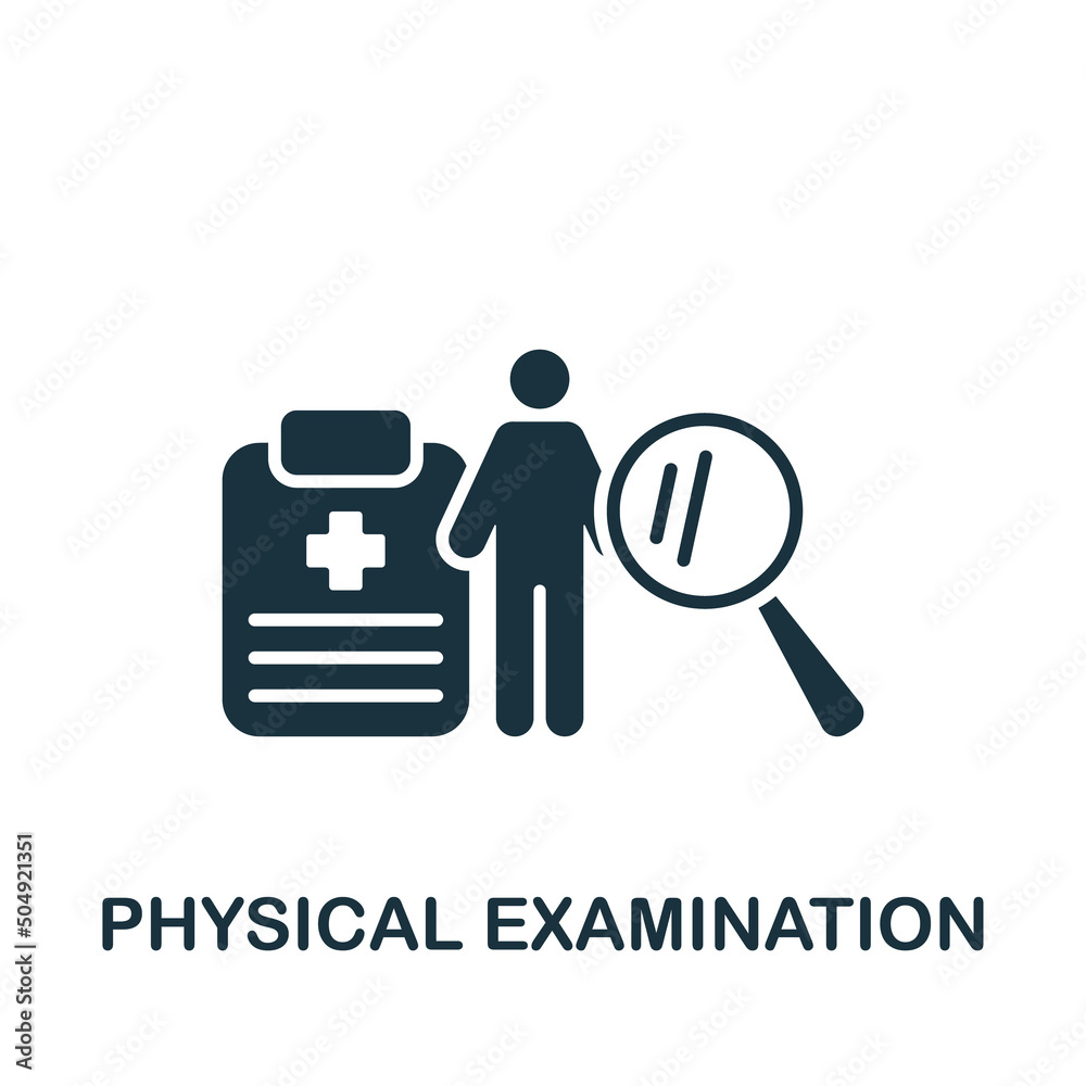 Physical Examination icon. Monochrome simple Health Check icon for ...
