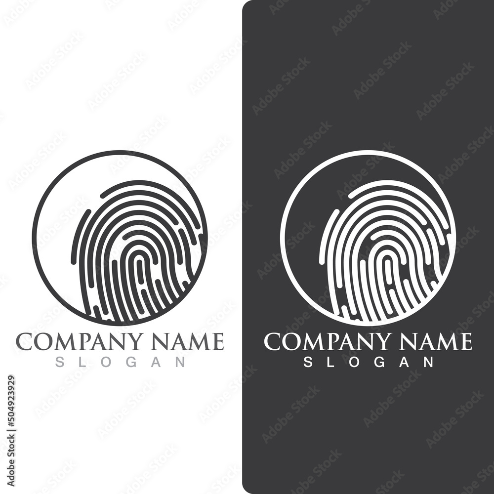 Fingerprint logo and symbol vector element Stock Vector | Adobe Stock