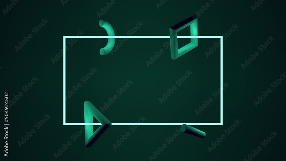 triangle half torus rectangle and stick rotating around rectangle light ...