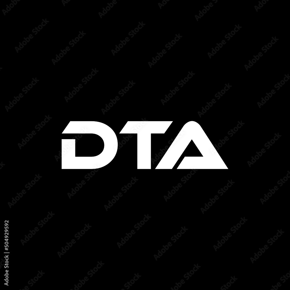 DTA letter logo design with black background in illustrator, vector ...