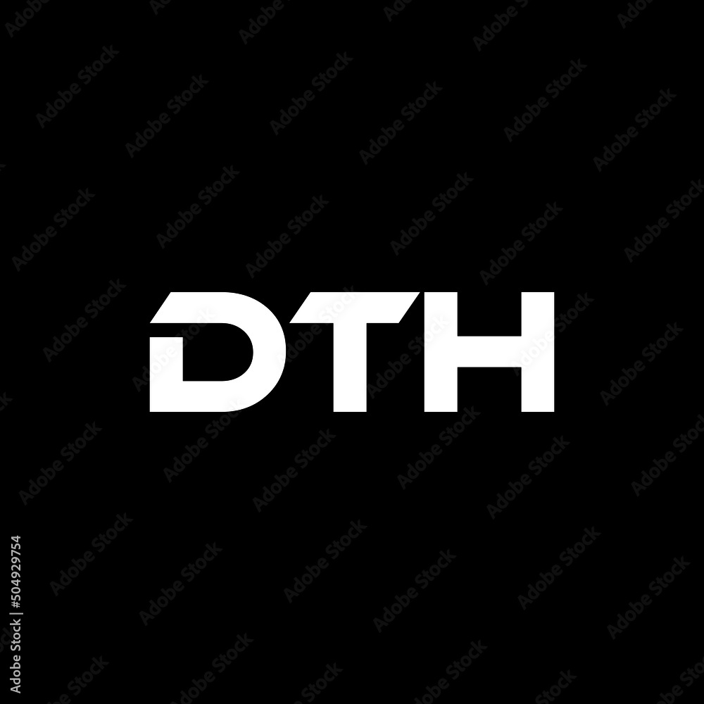 DTH letter logo design with black background in illustrator, vector ...