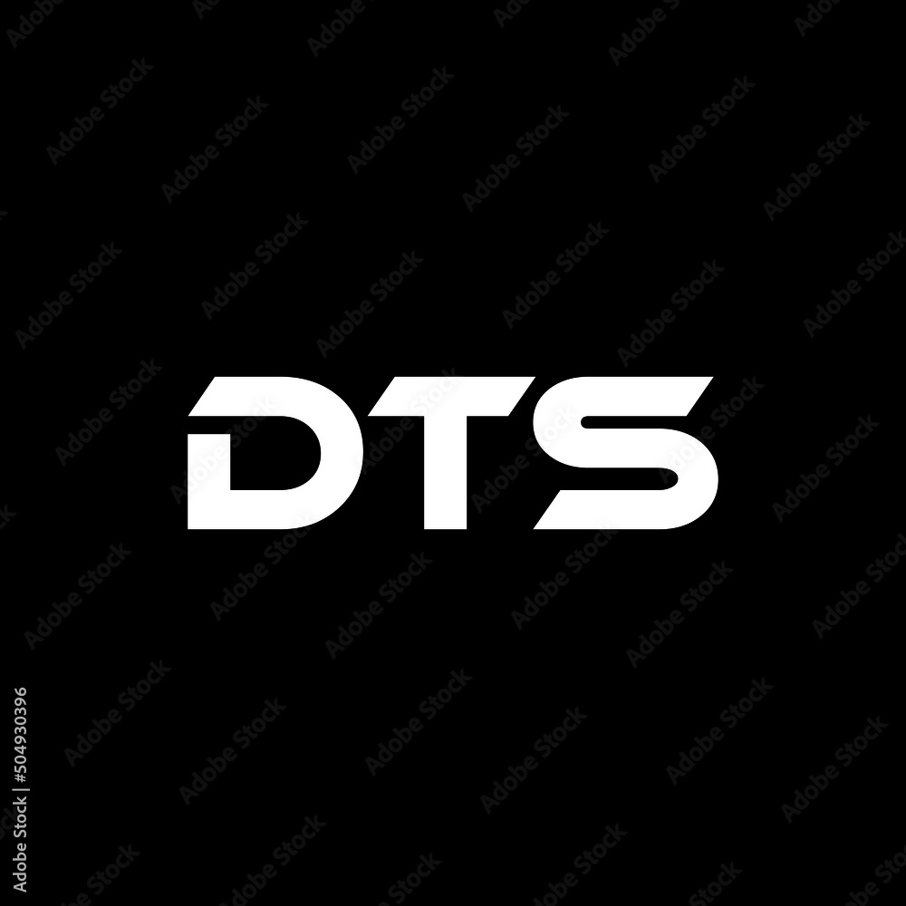 DTS letter logo design with black background in illustrator, vector ...