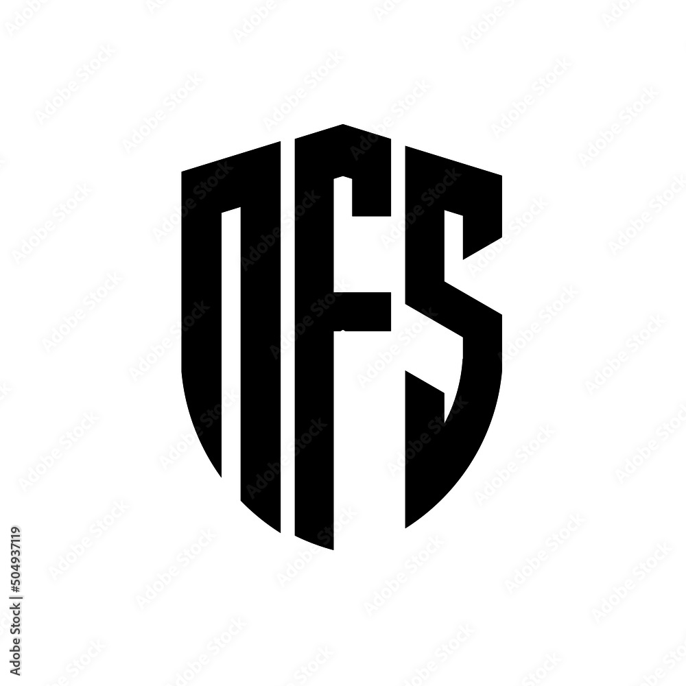 NFS letter logo design. NFS modern letter logo with black background ...
