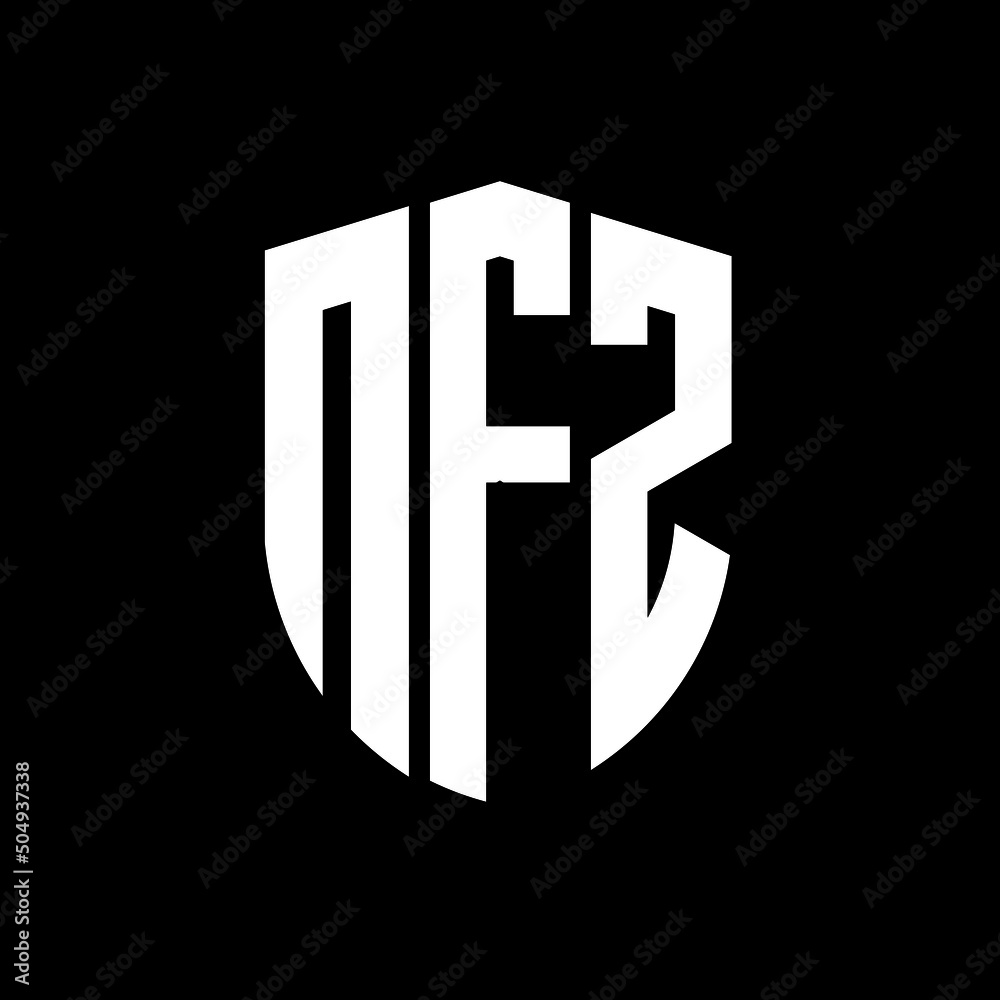 NFZ letter logo design. NFZ modern letter logo with black background ...