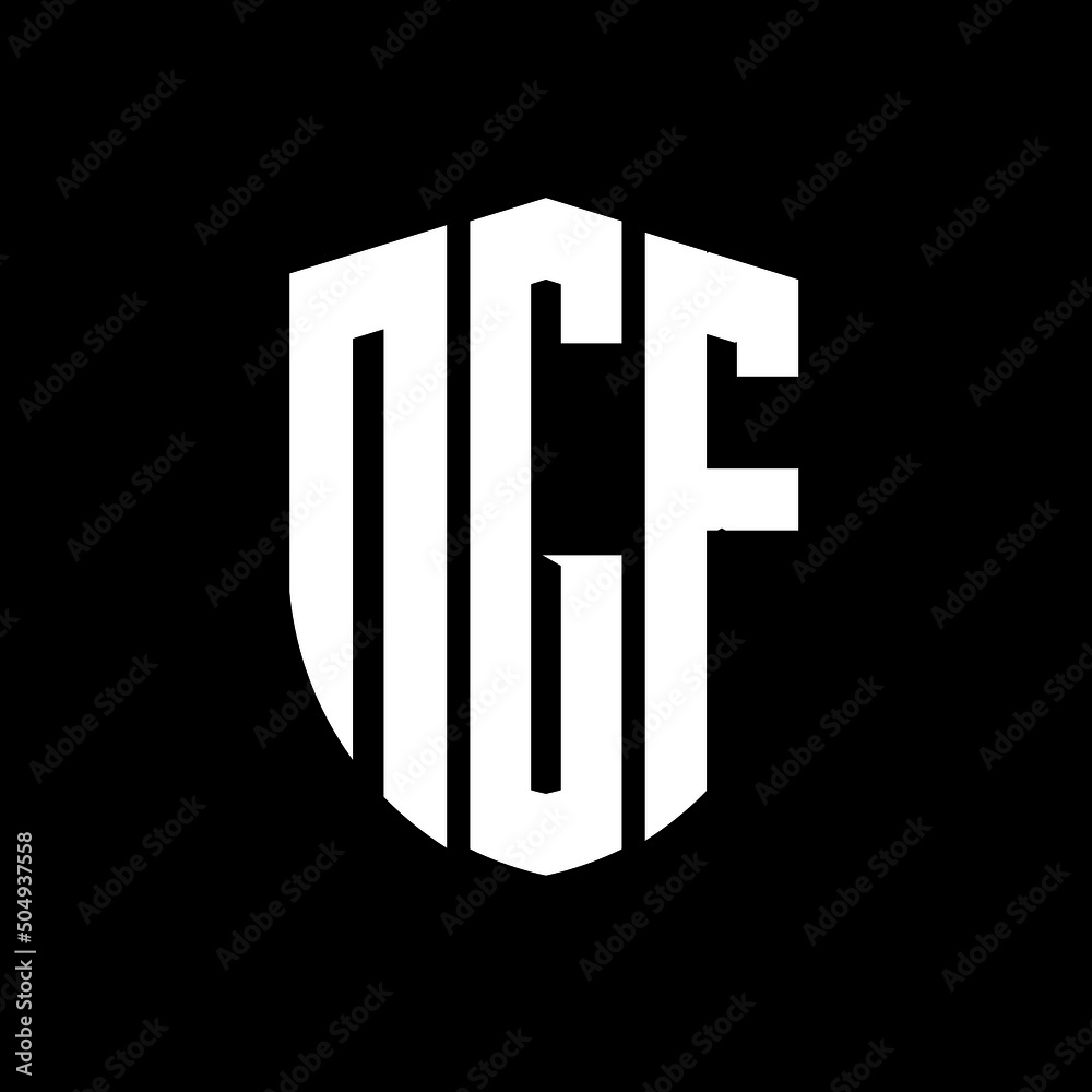 NGF letter logo design. NGF modern letter logo with black background ...