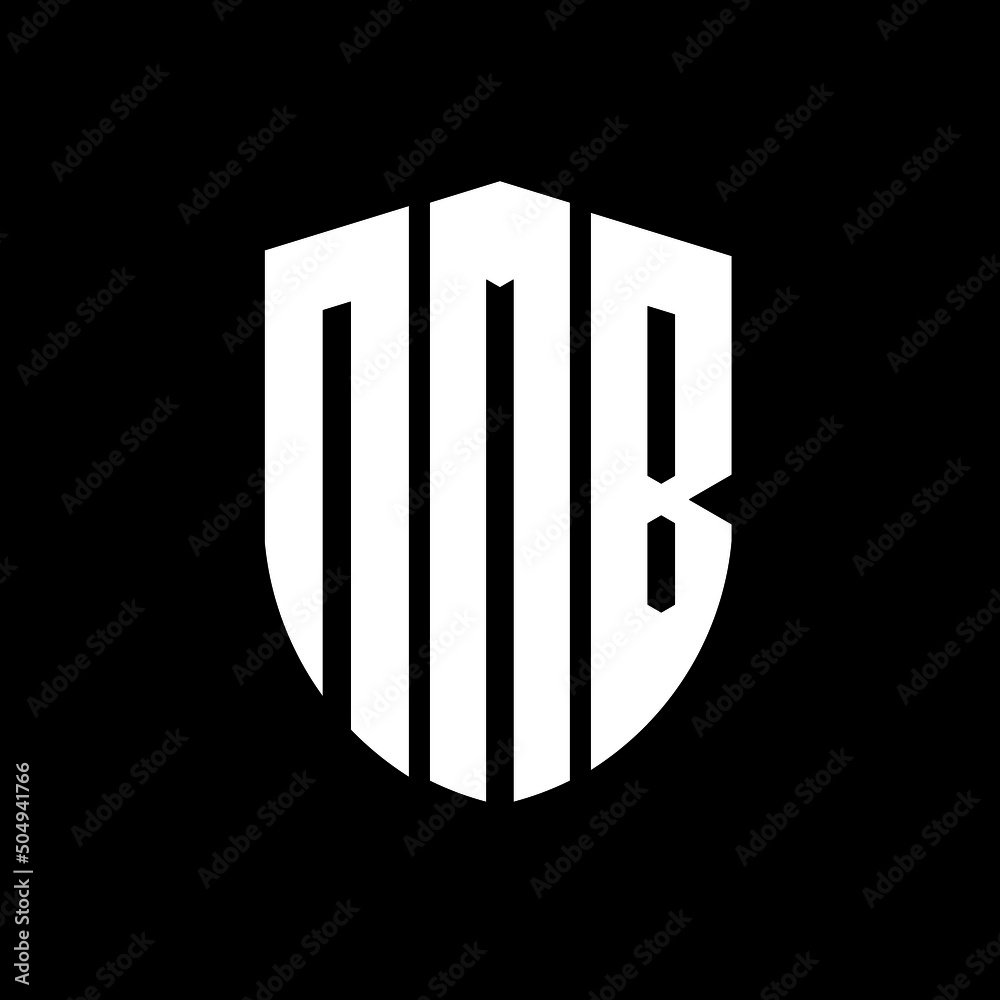 NMB letter logo design. NMB modern letter logo with black background ...