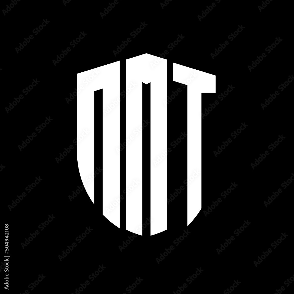 NMT letter logo design. NMT modern letter logo with black background ...