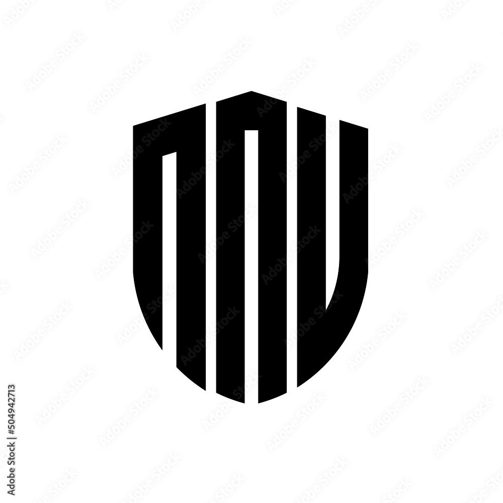 NNU letter logo design. NNU modern letter logo with black background ...