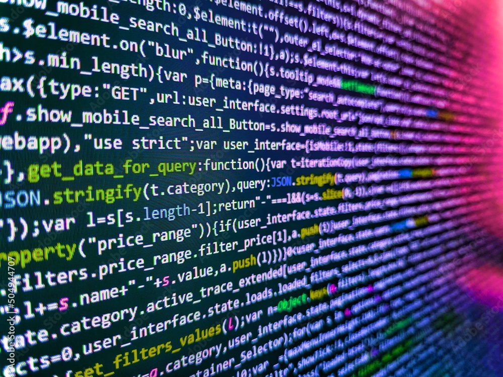 Lots Of Digits On The Computer Screen Futuristic Source Code Digital Data Telemetry Motion