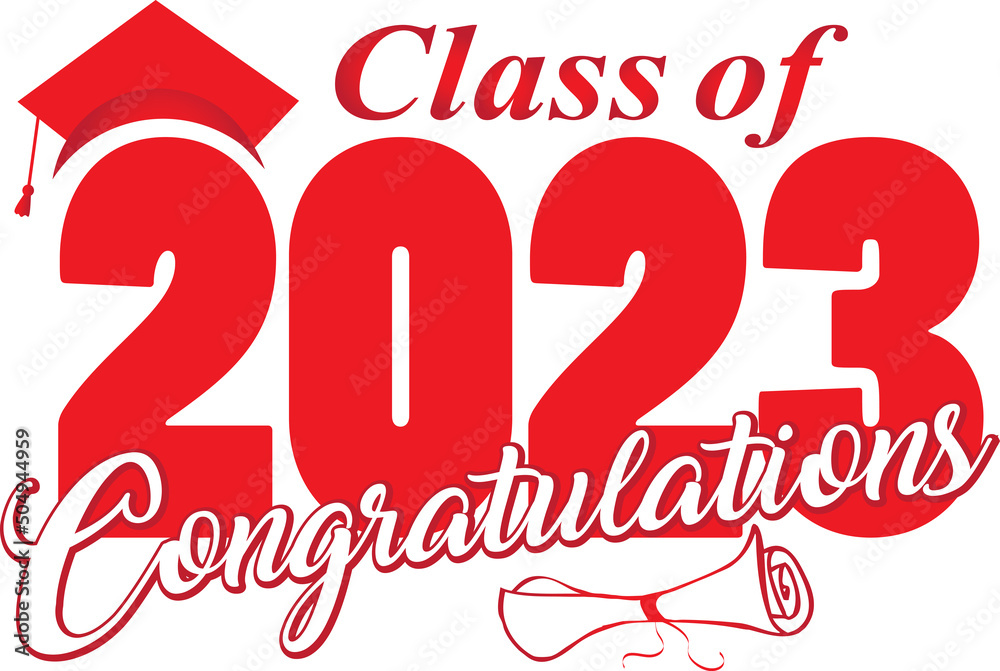 Red Class of 2022 Congratulations Graphic Stock Vector | Adobe Stock
