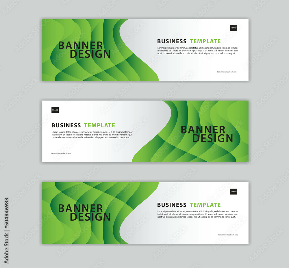Green banner template vector illustration, Geometric banner design ...