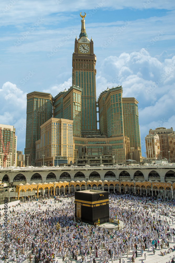 Poster Skyline of MECCA SAUDI ARABIA,April-2018, royal clock tower in ...