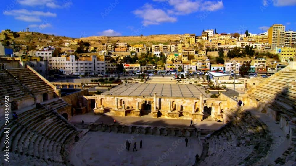 wide angle tilt image of a coliseum or theater of Romanian or Greek ...