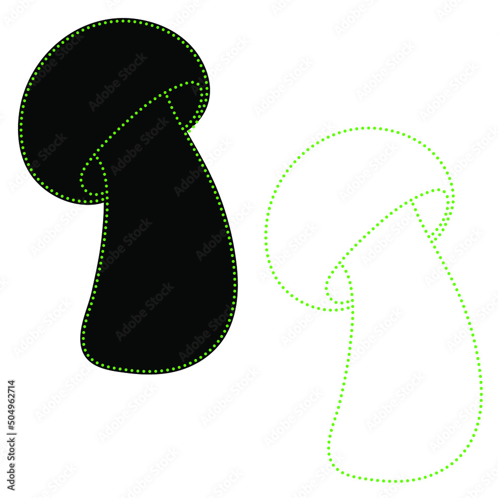 Set of dotted mushrooms vector simple illustration isolated on white ...