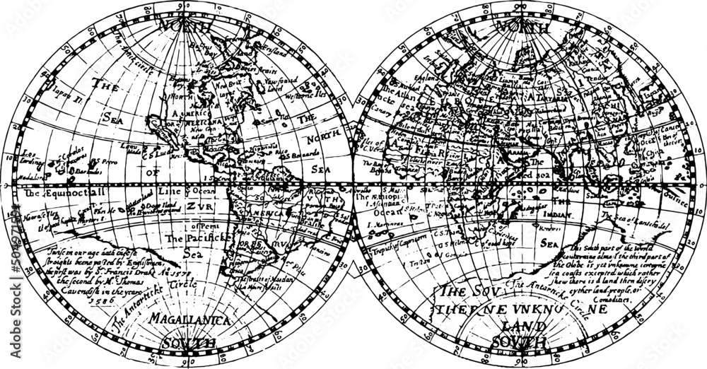 vintage world map element illustration with a transparent background ...