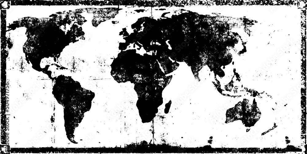 vintage world map element illustration with a transparent background ...