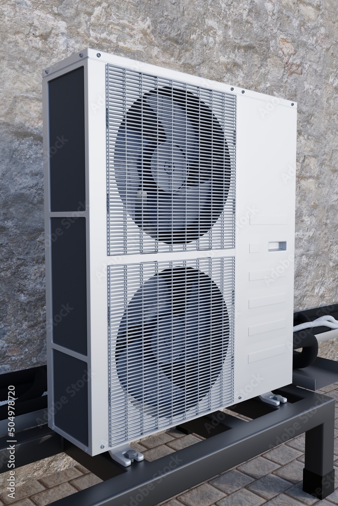 2-fan roof air conditioner outdoor unit Stock Illustration | Adobe Stock