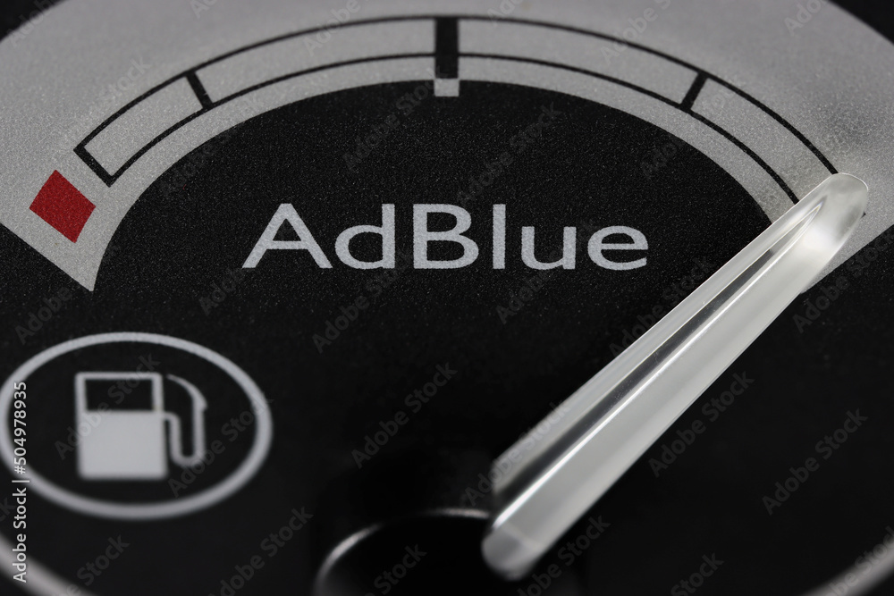 WIEHL, GERMANY - APRIL 24, 2022: AdBlue fuel gauge in truck dashboard ...