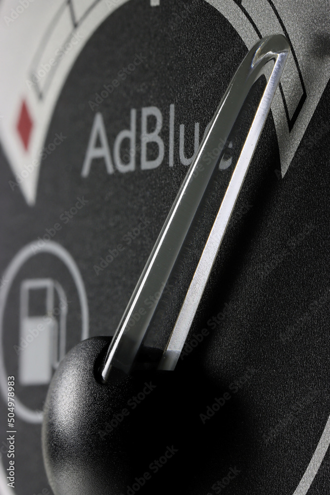 WIEHL, GERMANY - APRIL 24, 2022: AdBlue fuel gauge in truck dashboard ...