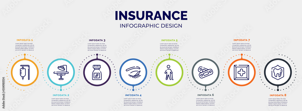 infographic for insurance concept. vector infographic template with ...