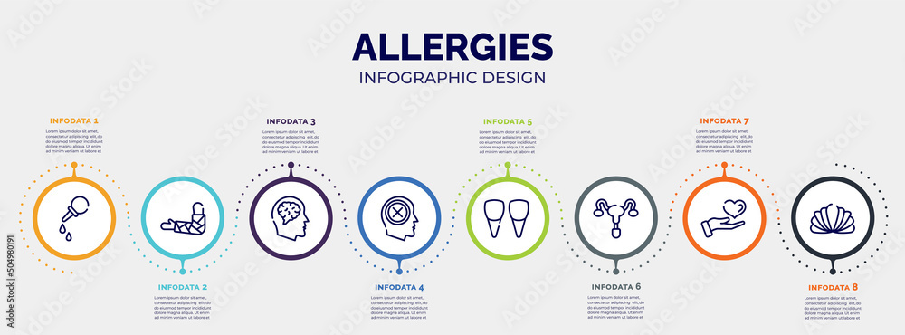 infographic for allergies concept. vector infographic template with ...