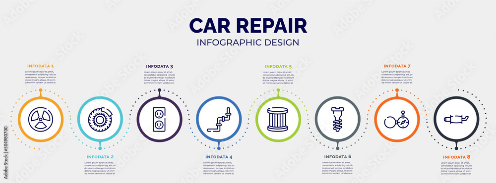 infographic for car repair concept. vector infographic template with ...