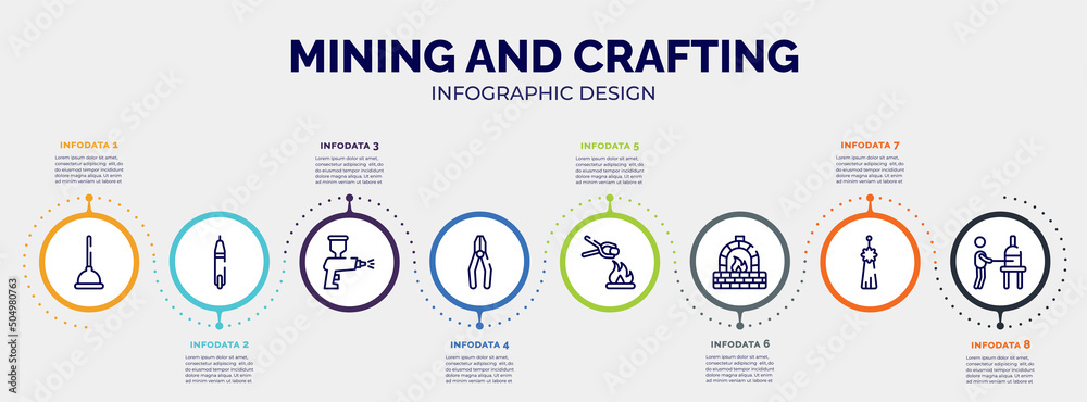infographic for mining and crafting concept. vector infographic ...
