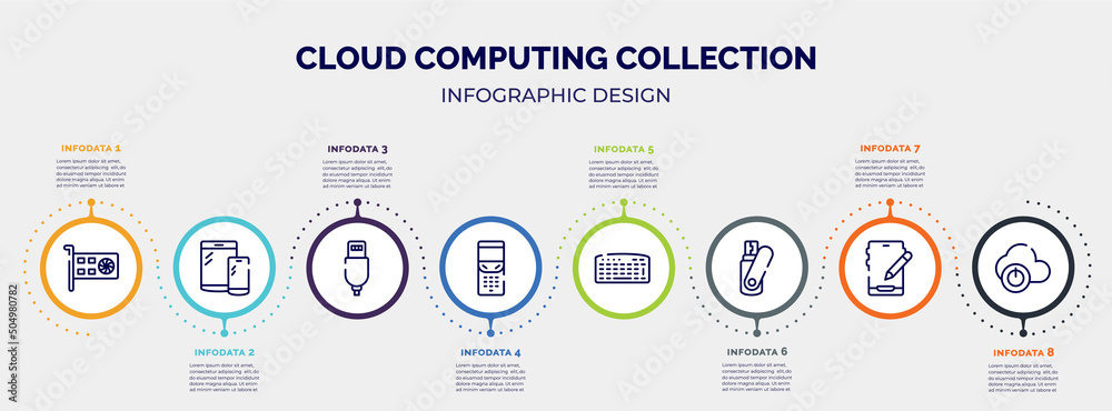infographic for cloud computing collection concept. vector infographic ...