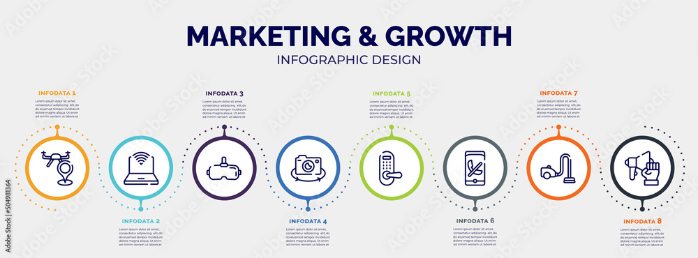 infographic for marketing & growth concept. vector infographic template ...