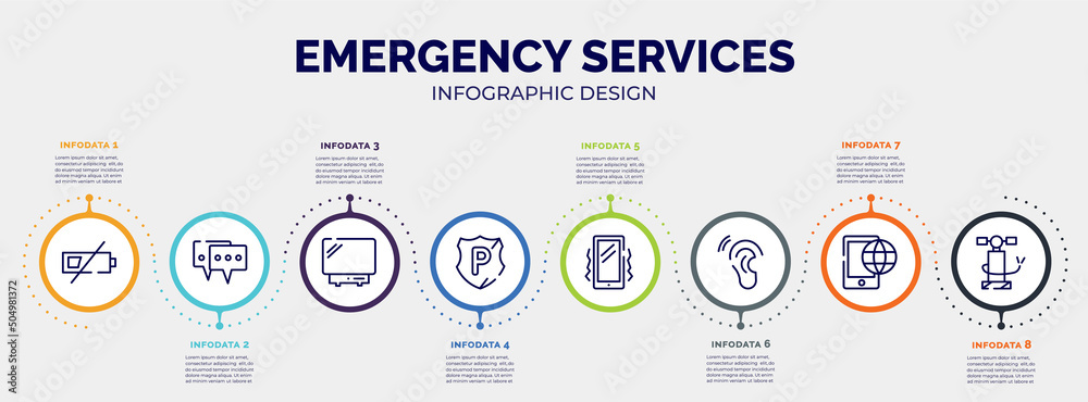 infographic for emergency services concept. vector infographic template ...