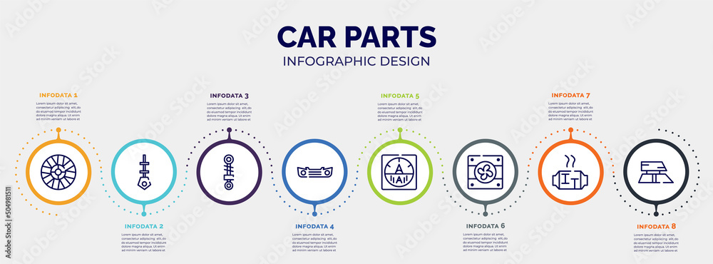 infographic for car parts concept. vector infographic template with ...