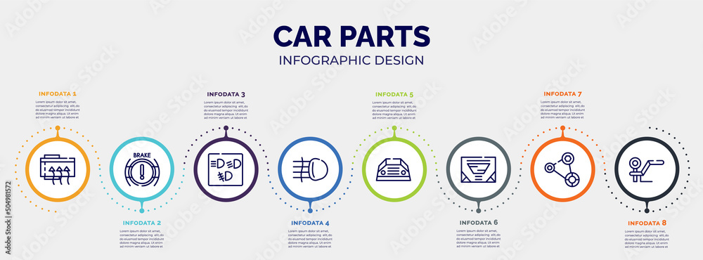 infographic for car parts concept. vector infographic template with ...