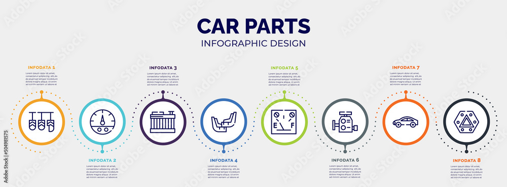 infographic for car parts concept. vector infographic template with ...