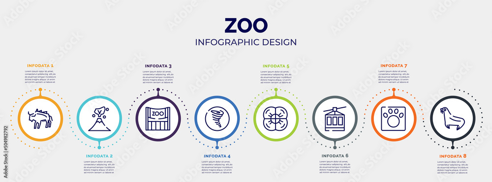 infographic for zoo concept. vector infographic template with icons and ...