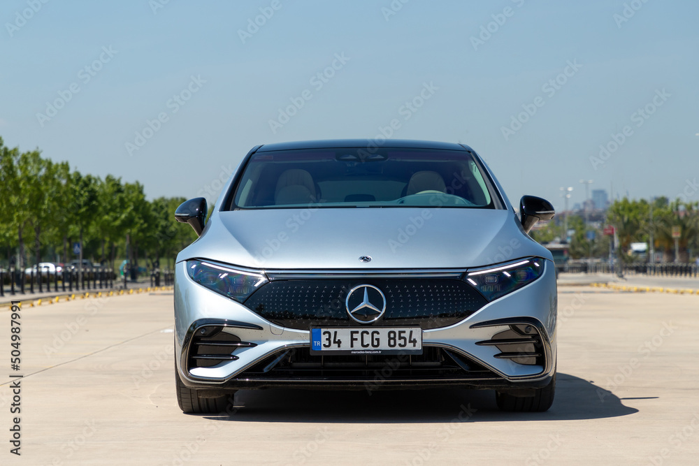 Mercedes EQS is a battery electric full size luxury liftback produced ...