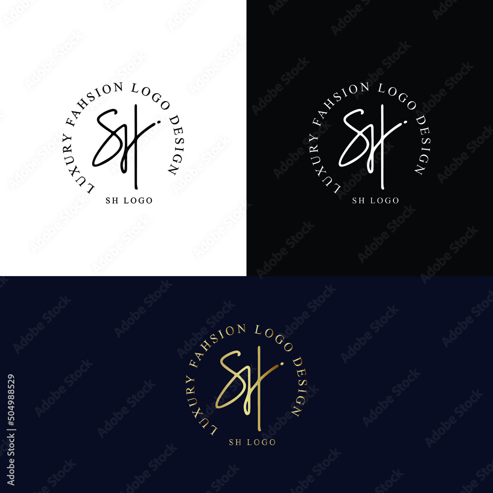 Sh luxury business logo or hs icon, letter logo, and monogram logo ...
