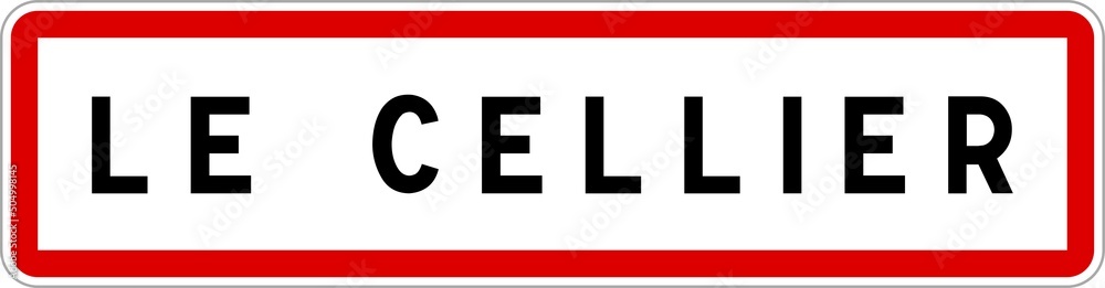 Panneau entrée ville agglomération Le Cellier / Town entrance sign Le ...