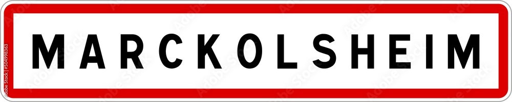 Panneau entrée ville agglomération Marckolsheim / Town entrance sign ...