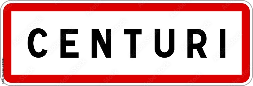 Panneau entrée ville agglomération Centuri / Town entrance sign Centuri ...