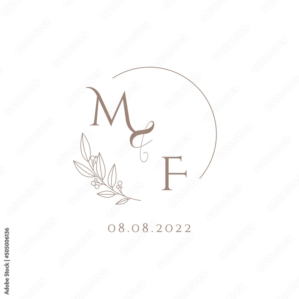 Letter MF wedding initial logo design Stock Vector | Adobe Stock