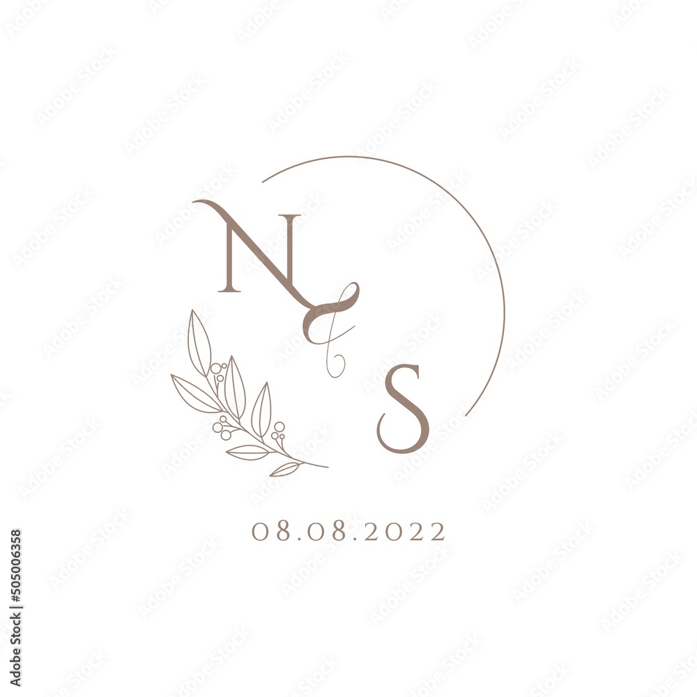 Letter NS wedding initial logo design Stock Vector | Adobe Stock