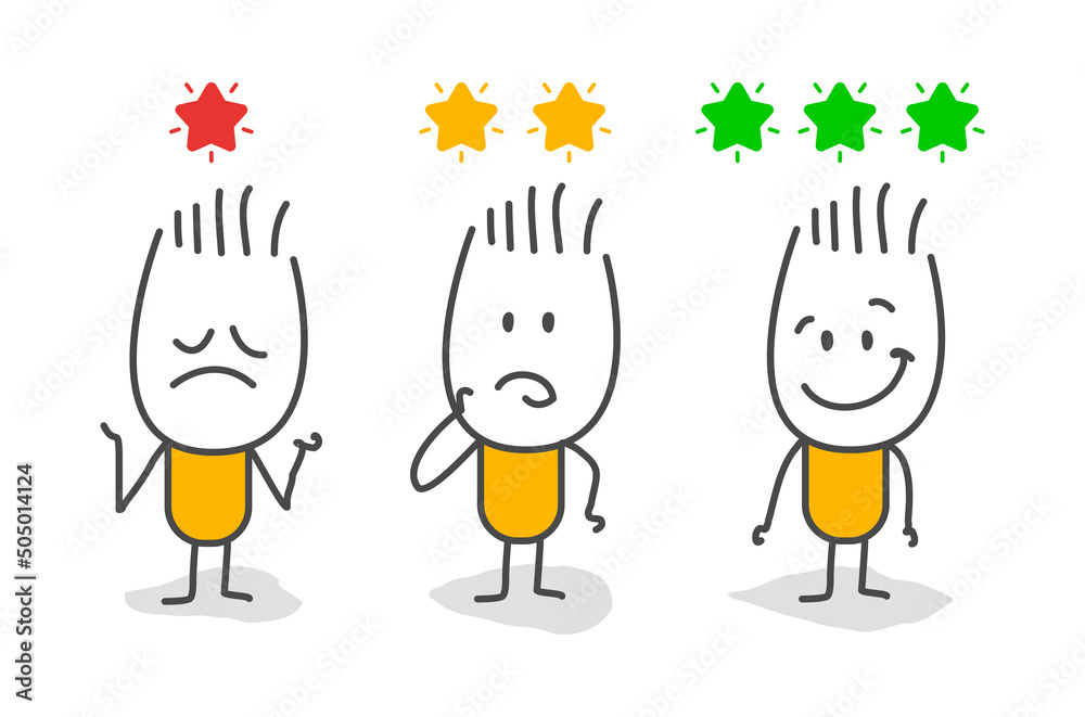 Stick figures give review rating and feedback. Customer reviews ...