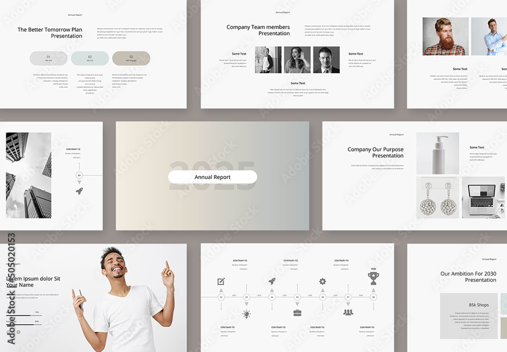 Annual Report Presentation Layout Stock Template | Adobe Stock